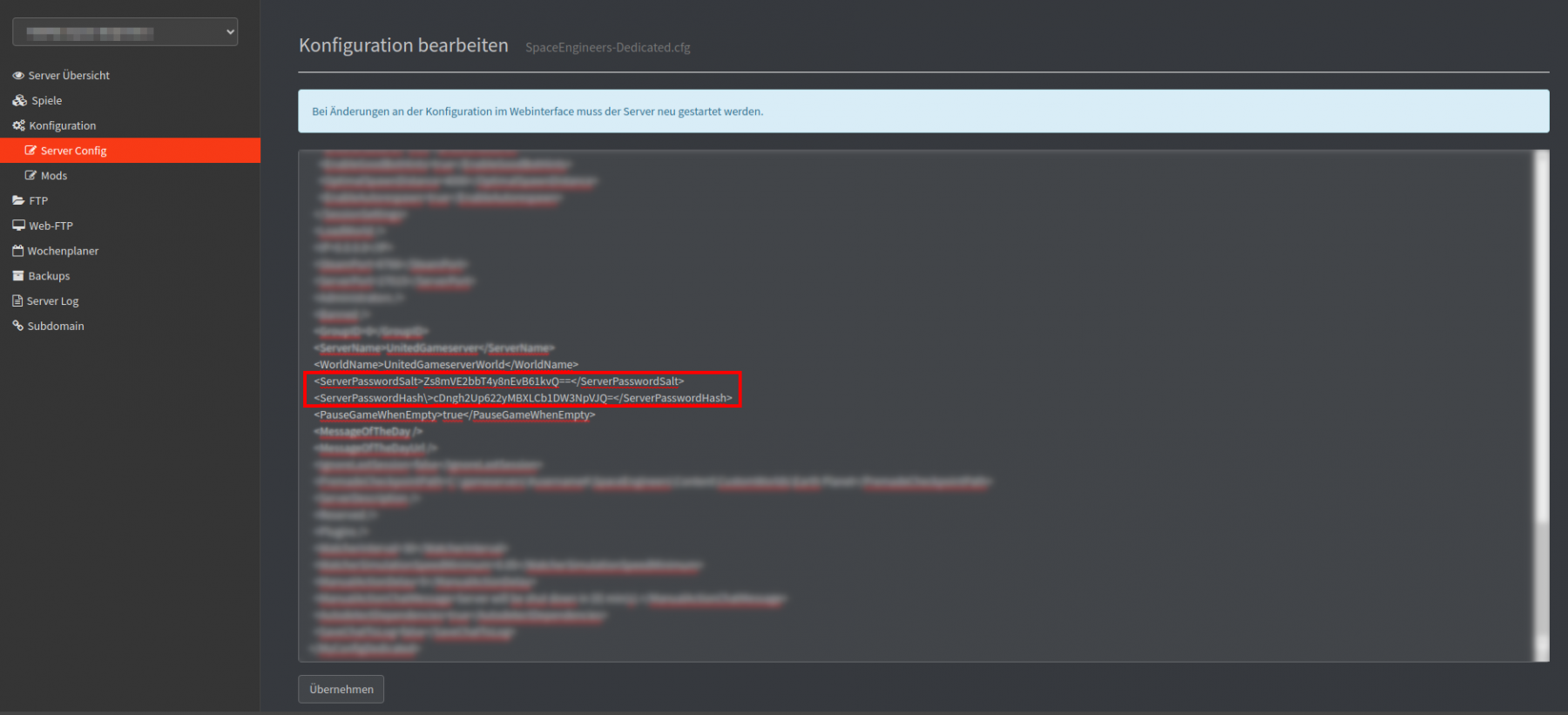 Wie setzte ich ein Passwort auf meinem Space Engineers Server – dawn ...